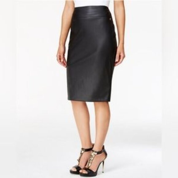 Thalia Sodi | Skirts | Thalia Sodi Womens Size 8 Black Vegan Leather Pencil Skirt Contemporary ...